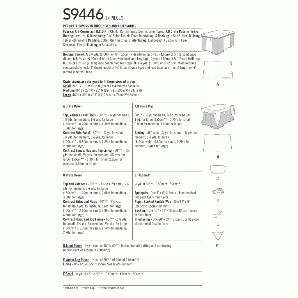 Simplicity Sewing Pattern S9446 Pet Crate Covers in Three Sizes and ...
